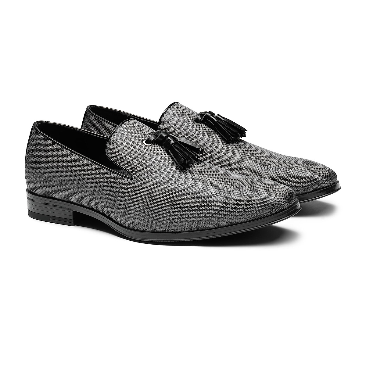 Bruno Marc Men's Loafers Dress Shoes Slip-on Formal Tassel Tuxedo Suit Shoes SBLS2337M, Grey, Size 12