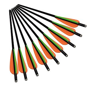 NIKA ARCHERY 14" 16" 18" Crossbow Bolts Fiberglass Arrows with Flat Nock for Outdoor Small Target Hunting (Pack of 12)