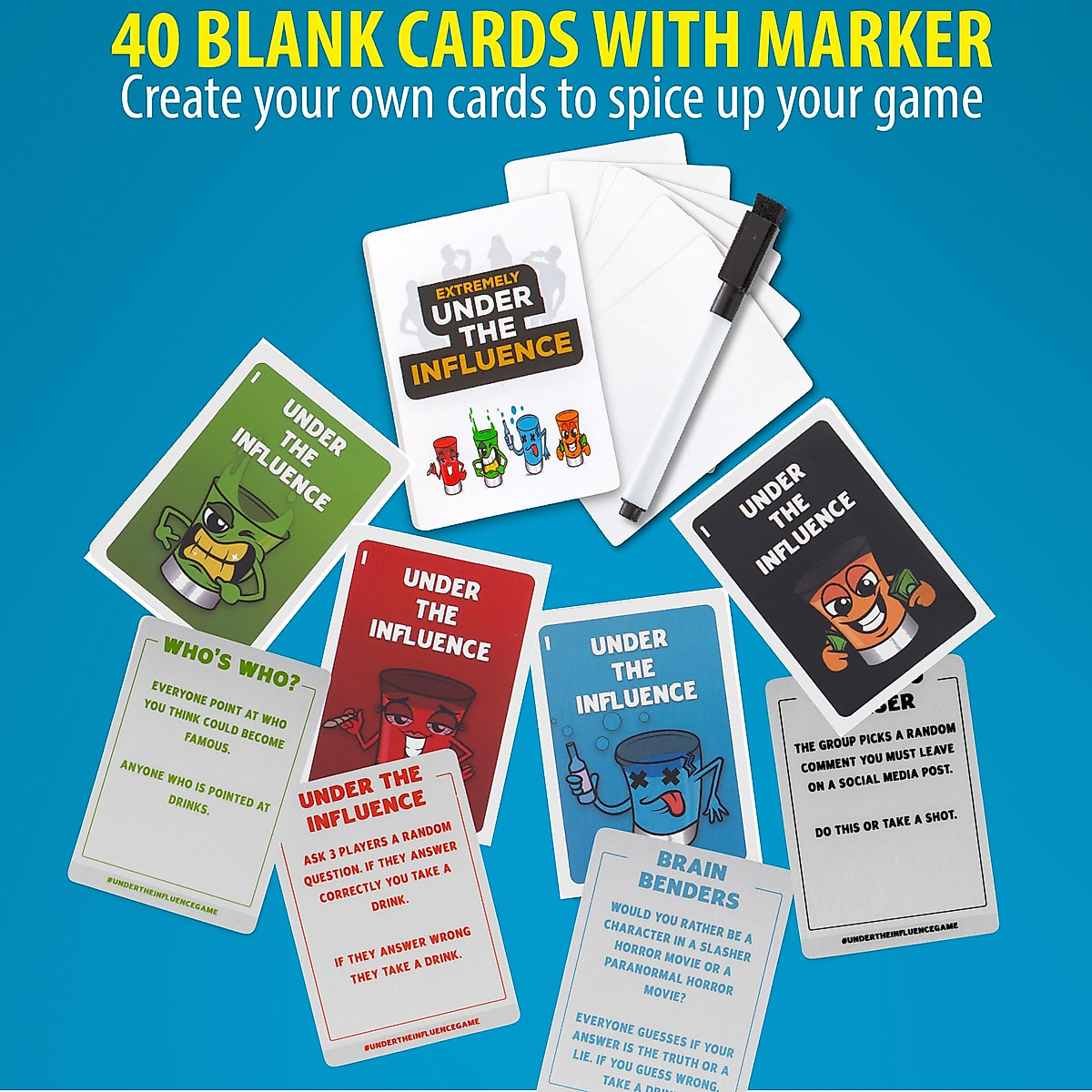 Extremely Under The Influence + Shot Glass Bundle (Expansion Pack and 6 Shot Glasses)