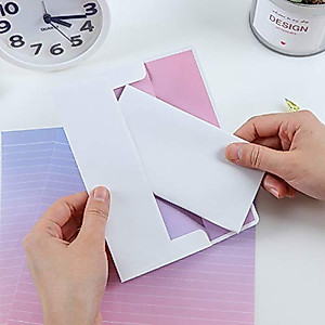 Halloluck 32 Colorful Writing Stationery Paper Letter Writing Paper with 16 Envelope, 4 Styles