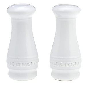 Le Creuset Stoneware Salt & Pepper Shakers Set of 2, 4 oz. each, White