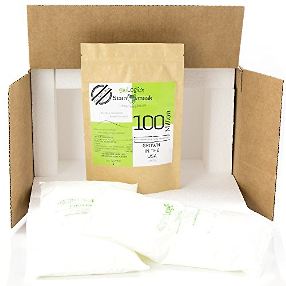 BioLogic Scanmask Beneficial Nematodes, Steinernema feltiae Sf Nematodes for Natural Insect Pest Control (100 Million with Applicator)