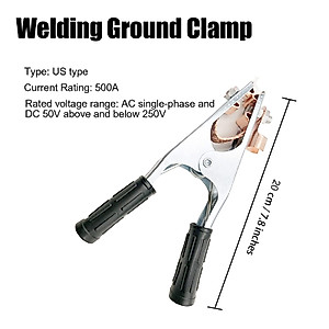 lesolar 500A Welding Ground Clamp Mig Welding Ground Clamps Electroplated Welding Earth Clip for Manual Welder Ground Clamp US Type