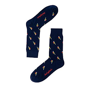 Parrot Bird Socks Mens Sock Animal | Parrot Socks for Him | Stocking Stuffer Birthday Gift for Guys (Red Parrot)