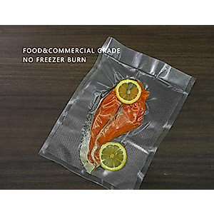 Qiluprop Vacuum Food Sealer Bags 100 counts Pint Size 6" x 10'', BPA Free, Commercial Grade Textured Food Vacuum Sealer Bag, Thick Embossed Bags for Food Storage and Sous Vide Cooking