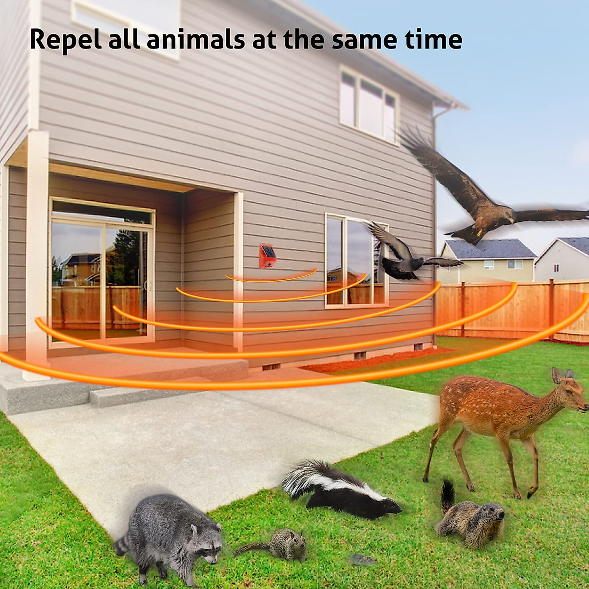 Outdoor Alarm Siren with Motion Detector Solar Alarm Light with Remote Controller 129db Sound Security Siren IP65 Waterproof 24 Hours & Night Mode for Home, Farm, Villa, Yard