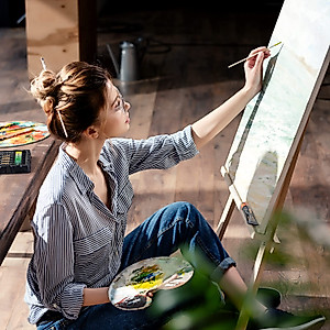 ARTEZA Stretched Canvas, 36 x 48 Inches, Pack of 5, Blank White Large Canvas for Painting for Acrylic, Oil and Gouache Paints