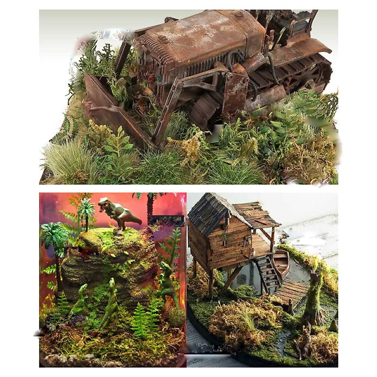 Warmtree Simulation Green Grass Artificial Moss Miniature Static Grass Model Grass Tufts Railway Artificial Grass for Train Landscape Railroad Scenery Sand Military Layout Model