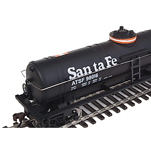 Walthers Trainline HO Scale Model Santa Fe Tank Car, Black/Orange/White