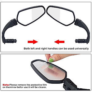 MAKELEN Bike Mirror Adjustable and Rotatable Rearview Mirror Universal Left and Right Handlebar for E-Bike and Mountain Bike Long