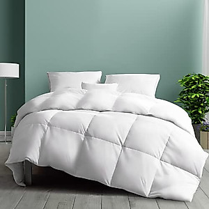 Dreamhood King White Feather and Down Blend Lightweight Comforter, Hotel Collection Down Duvet Insert, 100% Cotton Shell with Corner Tabs, 106x90 Inches