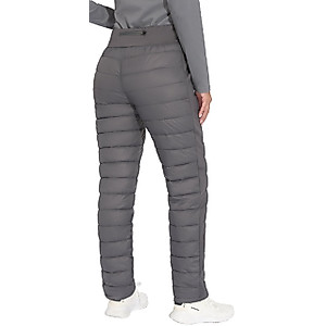 Little Donkey Andy Women's Down Pants Lightweight Insulated Puffy Sweat Pants High Waist Warm Puffer Quilted Trousers for Women Snow Winter Outdoor Camping Running Golf Jogging Hiking, Grey, X-Large