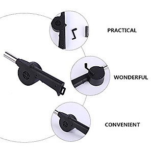 Hemoton 2pcs Bbq Air Blower Fast Fire Starter Manual Air Blower Hand Crank Bbq Fan Outdoor Camping Grills Accessories Tools