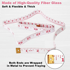 6 Packs Soft Body Tape Measure Measuring Tape for Body Double Scale Small Fabric Sewing Tailor Cloth Waist Pink Measuring Tape Measure for Body Measurements Weight Loss, 150cm/60inch