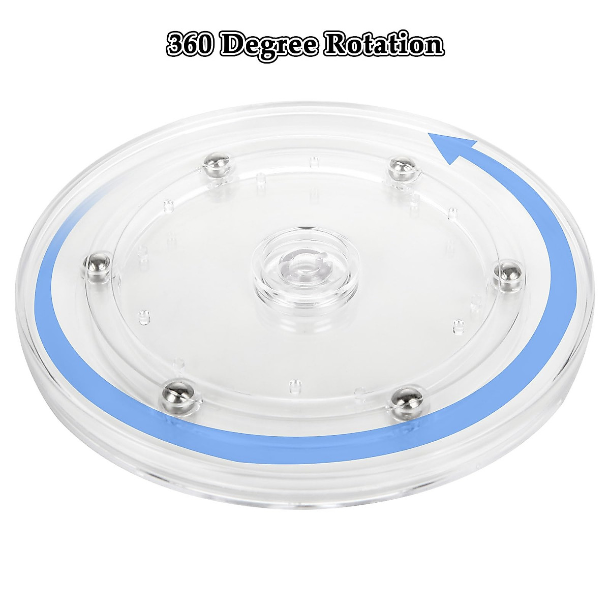Oungy 4PCS 6 Inch Acrylic Lazy Susan Turntable Rotating Tray with Steel Ball Bearings Clear Turntable Organizer for Table Spice Cake Rack Kitchen Cabinets Monitor