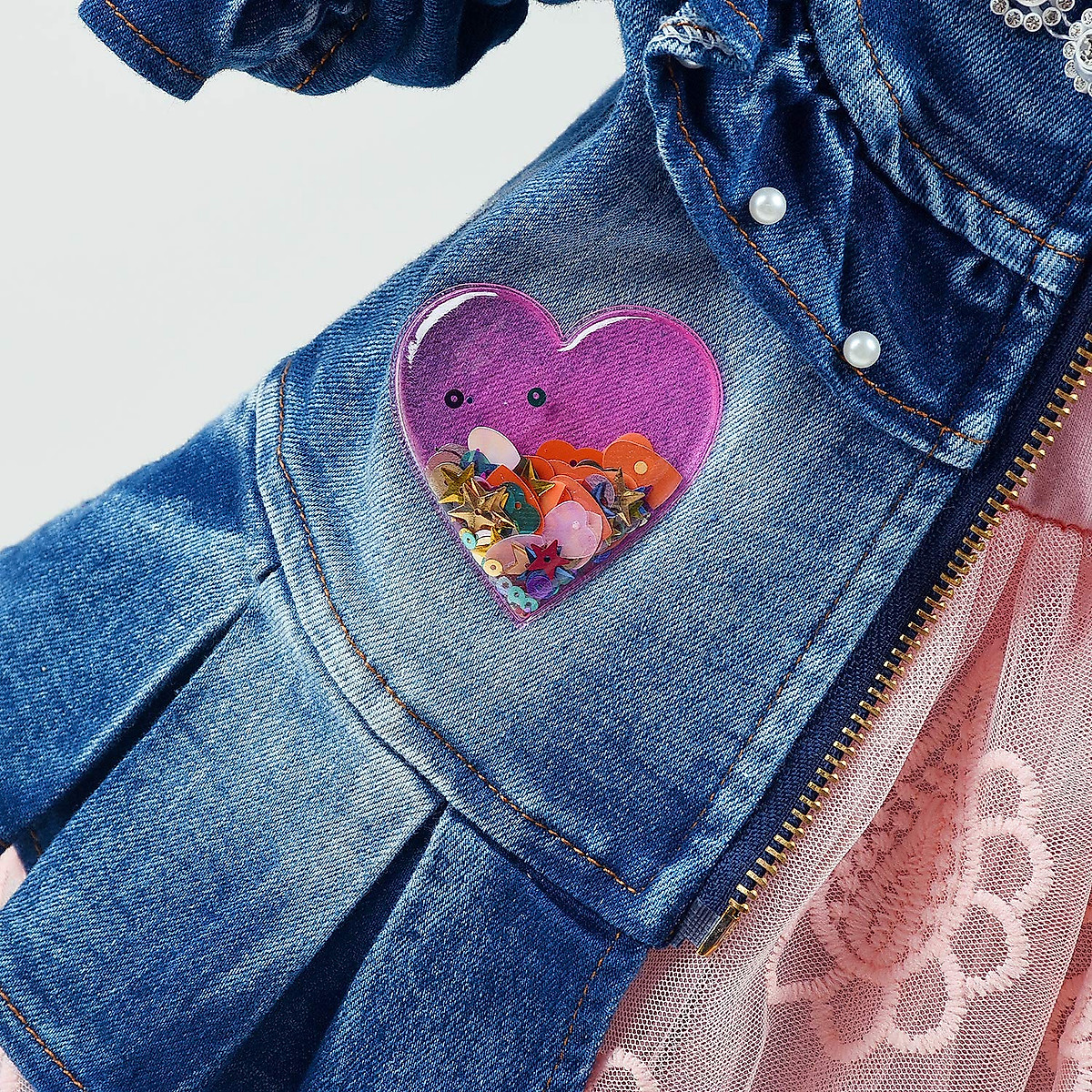 Peacolate 6M-4Years Spring Fall Baby Girls Clothing Set 3pcs Long Sleeve Dress Denim Jacket and Jeans(Pink,6-12Months)