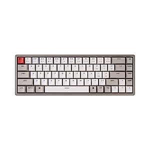 Keychron K6 68-Keys Hot-Swappable Wireless Mechanical Keyboard for Mac, 65% Compact, Bluetooth, Aluminum Frame, Wired Gaming Keyboard for Windows Non-Backlit with Keychron Red Switch