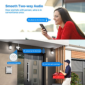 [Full Color Night Vision] Hiseeu Wireless Security Camera System 3MP Spotlight IP Cameras WiFi Surveillance System with 2 Way Audio,Light&Sound Alarm with 8CH NVR 1TB Hard Drive Compatible Alexa