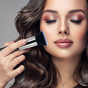 Flat Top Kabuki Foundation Brush By Raffaello - Premium Makeup Brush for Liquid, Cream, and Powder - Buffing, Blending, Flawless Face Brush