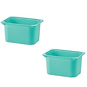 TROFAST Storage Box, Turquoise, 16 ½x11 ¾x9 " Stackable Open Containers/Bins for TROFAST Frames Pack of 2