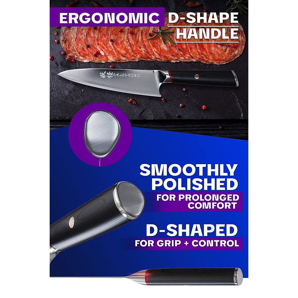 Dalstrong Chef Knife - 8 inch - Phantom Series - Japanese High-Carbon AUS8 Steel Kitchen Knife - Pakkawood Handle - Cooking Knife - Razor Sharp Chef's Knife - Sheath Included