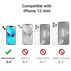 JETech Kickstand Case for iPhone 13 Mini, 5.4-Inch, Support Wireless Charging, Slim Shockproof Bumper Phone Cover, 3-Way Metal Stand (Clear)