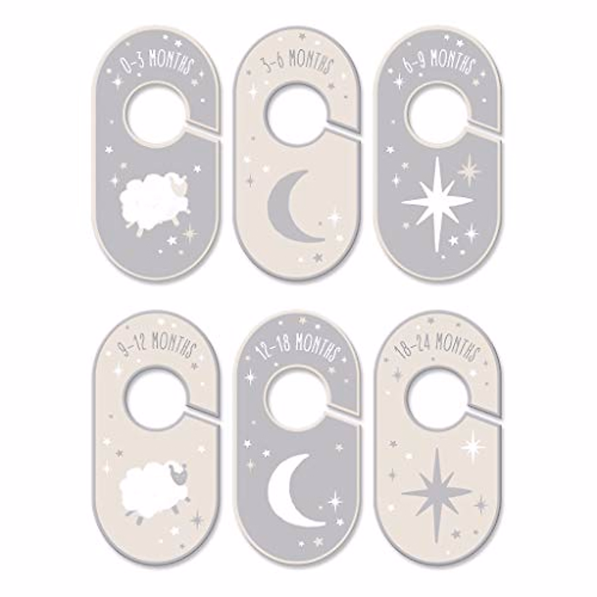 Punch Studio Lady Jayne Baby Nursery Decor Closet Dividers 0-24 Months (Twinkle Stars)