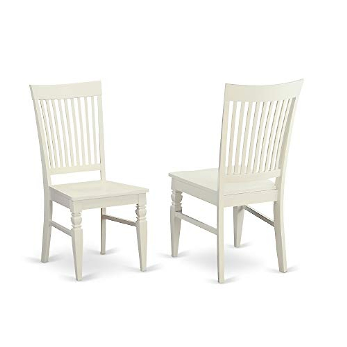 East West Furniture WEST7-WHI-W Weston 7 Piece Kitchen Set Consist of a Rectangle Room Table with Butterfly Leaf and 6 Dining Chairs, 42x60 Inch, Linen White