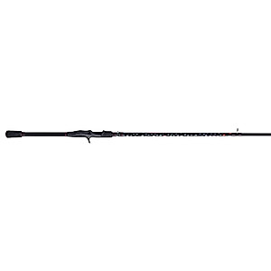 Abu Garcia 7’6” Vendetta Casting Fishing Rod, 1-Piece Rod, 12-25lb Line Rating, Medium Heavy Rod Power, Fast Action, 3/8-1 1/4 oz. Lure Rating, Black