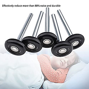 EWONICE 10 Pack Nylon Garage Door Roller, 4" Stems / 2" Inch Ultra-Quiet Rollers, 6200RS Double Seals Precision Bearings, Durable and High Load (Black)