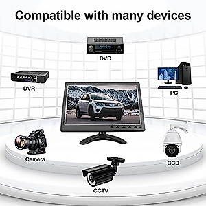 OSCY 10.1 inch HD 1024x600 Monitor, HDMI Monitor, Small Monitor, with AV VGA BNC USB HDMI Input, Touch Keys, Built-in Speakers, Remote Control for Raspberry Pi PC