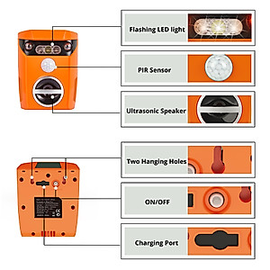 X-PEST Solar Powered Deer Repellent Ultrasonic Outdoor Animals Repeller Away Device for Yard Such As Raccoons, Deer, Dogs, Cats, Foxes, Skunk and More Waterproof - 2 Pack