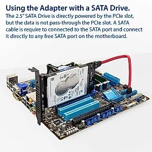 2.5-Inch U.2 Nvme Drive to PCI Express X16 Slot Card or SATA III SSD/HDD PCI Mount