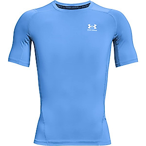 Under Armour Men's Armour HeatGear Compression Short-Sleeve T-Shirt , Carolina Blue (475)/White, Medium