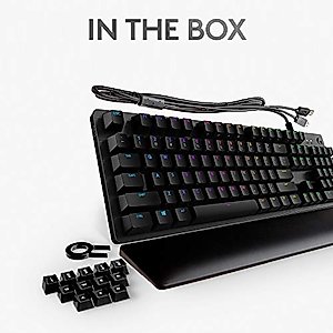 Logitech G513 RGB Backlit Mechanical Gaming Keyboard with GX Blue Clicky Key Switches (Carbon)