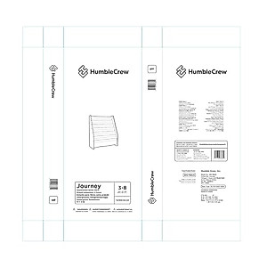 Humble Crew, White/Natural Wood Super Size 6 Tier Kids Book Rack