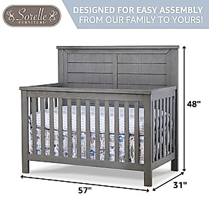 Sorelle Furniture Westley Crib, Classic 4-in-1 Convertible Pannel Crib, Baby Crib Made of Wood, Non-Toxic Finish, Wooden Baby Bed, Toddler Bed, Child’s Daybed-Chocolate Bisque