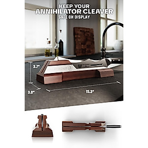 Dalstrong Heavy Duty Butcher Breaking Knife - 14 inch Cleaver Knife - Gladiator Series R - The 'Annihilator' - 7CR17MOV High Carbon Steel - Razor Sharp - G10 Handle - w/Stand & Sheath - NSF Certified