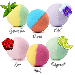 LotFancy Bath Bombs for Women, 12PCS Natural Bath Bombs Gift Set, Fizzy Spa Handmade Bubble Bath Bombs Bulk for Girls Kids Men, Rich in Essential Oil, Shea Butter, Christmas Valentines Gift