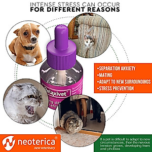 Calming Cat Diffuser Refill & Anti Anxiety Pet Products - Feline Calm Pheromones & Cats Comfort - Stress Relief Help with Pee, New Zone, Aggression, Fighting with Dogs & Behavior Control