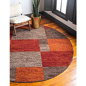 Unique Loom Autumn Collection Area Rug - Providence (5' 1" Round, Multi/ Beige)
