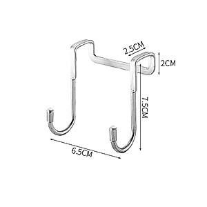 LOVENJOY Over Cabinet Hooks Stainless Steel Metal, Double S Shaped Hangers Rack Holder for Drawer Closet Kitchen, 2 Pcs