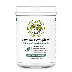 Wholistic Pet Organics Canine Complete: Multivitamin for Dogs Organic Homemade Dog Food Supplement Dog Multivitamin Powder with Probiotics Healthy Immune System Digestive Support for All Ages