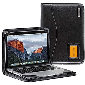 Broonel - Contour Series - Black Heavy Duty Leather Protective Case - Compatible with BrightView HD 15.6" Laptop