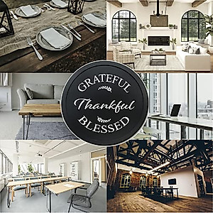 Silicone Coasters for Drinks Set / 6 Pack Proverbs 18:10 Products / Black Drink Coasters for Table Top Protection / Thankful Home Decor and Housewarming Gift / Grateful Thankful Blessed Decor