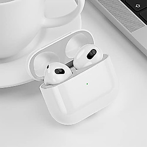 Dust Guard for Apple AirPods 3 Case Box, Senbos Metal Sticker Protection Film Dust-Proof for AirPods 3rd Generation, Ultra Slim, Luxurious Looking, Protect from Iron/Metal Shavings (Silver)