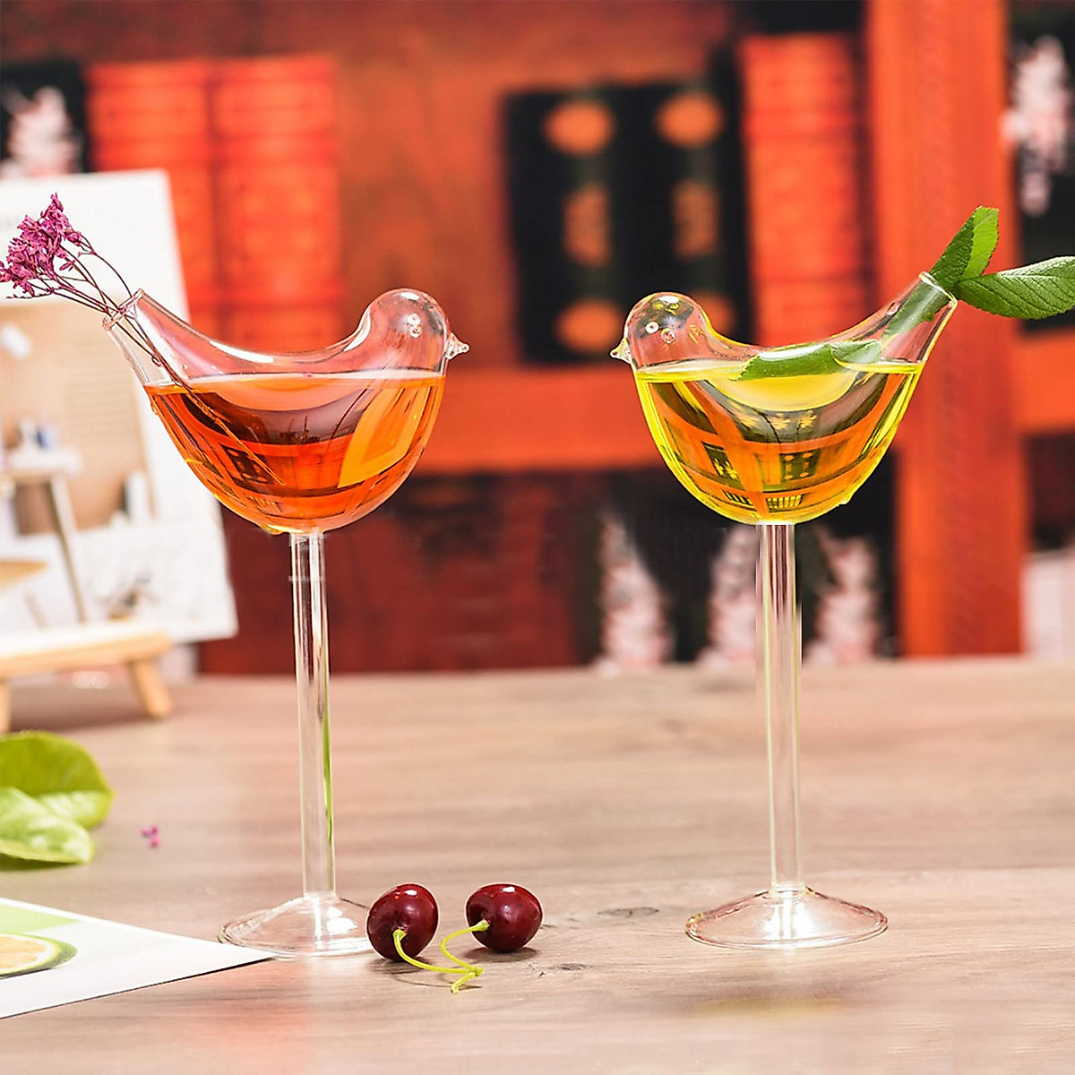 Tutuba Cocktail Glasses, Bird Drinking Glasses Creative Champagne Goblet Glasses Party Bar Drinking Cup Wine Juice Cup for KTV Home Bar Club, 5oz/150ml, Pack-1