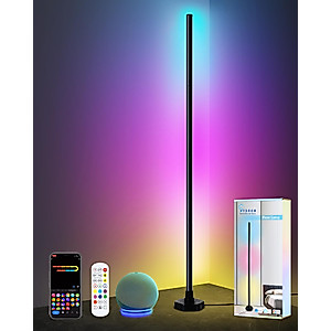 YTDRGB RGBW Corner Floor Lamp - Smart Corner Lamp Compatible with Alexa, LED Corner Light with APP, Remote Control, Music Sync, Timer and 16 Million DIY Colors for Gaming Rooms Living Rooms Bedrooms
