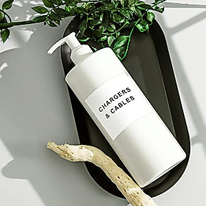 Courpal 204 Minimalist Bathroom Labels for Organizing, Preprinted Black Script Waterproof Labels, Bathroom Organization Labels for Storage Bins Containers and Jars