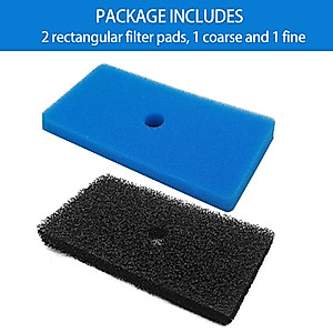 2PCS Pond Replacement Filter Pads,Coarse and Fine Pads for Pond Pump Pre-Filter Box,Blue and Black Sponge Filters Replacement